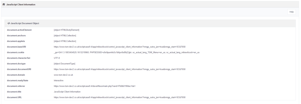 Mike Wilcock - New JavaScript Client Information Application