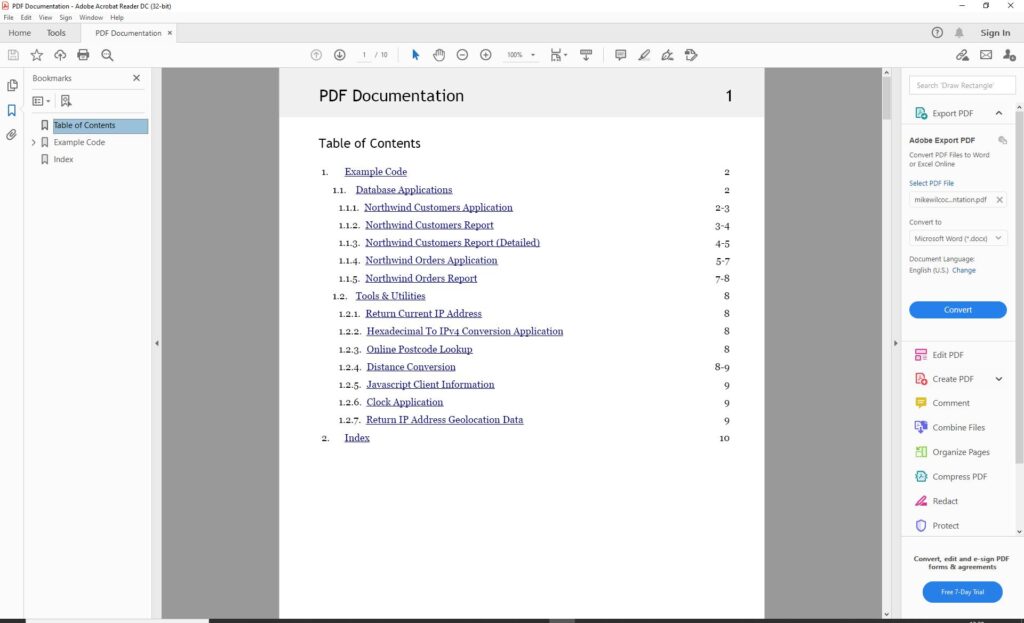 Mike Wilcock - PDF Documentation - IT Professional, High Peak, UK.