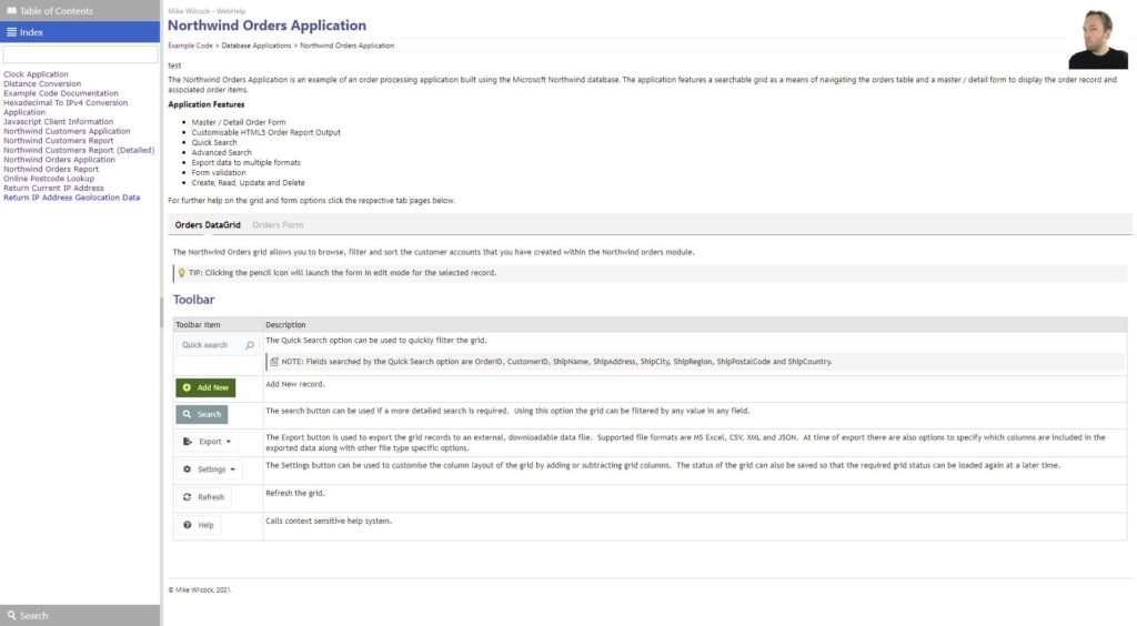 Mike Wilcock - WebHelp - IT Professional, High Peak, UK.
