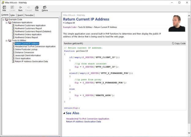 Mike Wilcock - New Microsoft Compiled HTML Help File