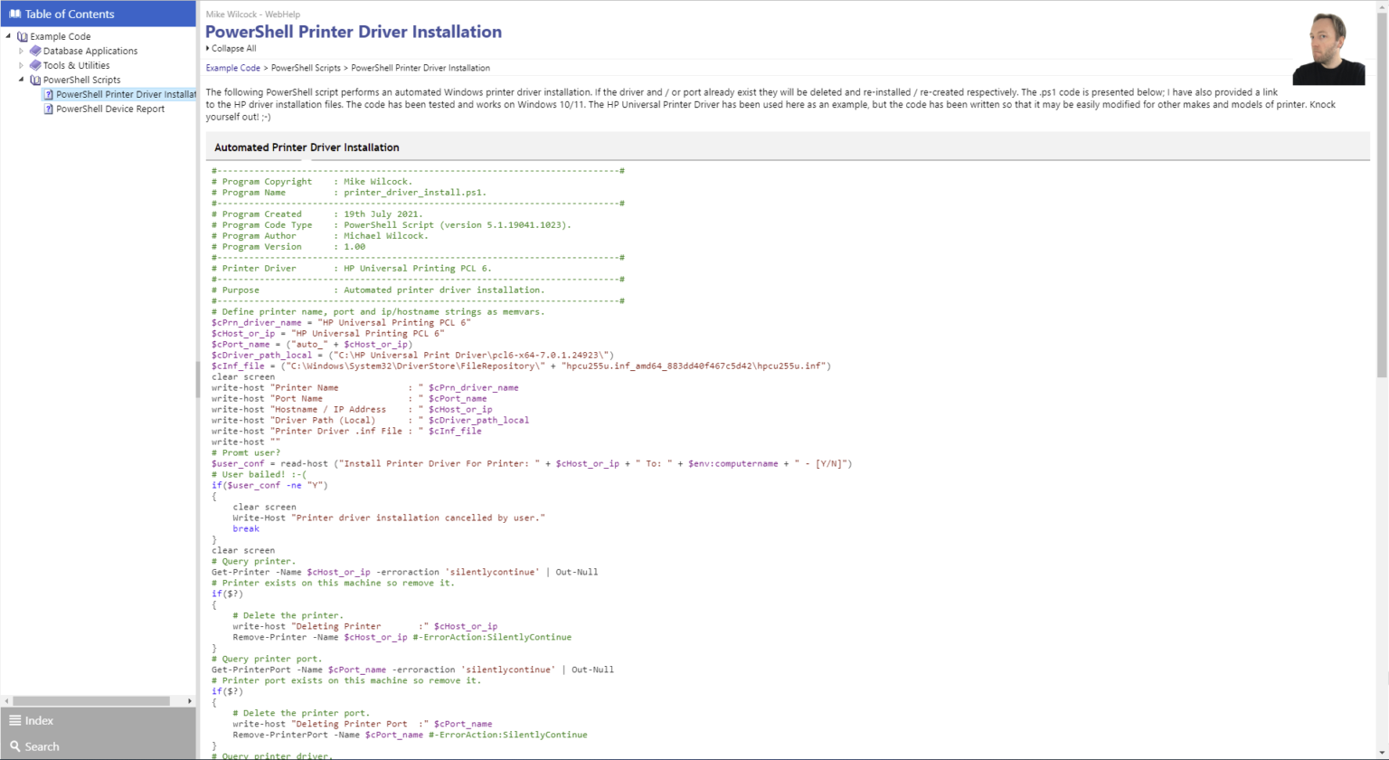 Mike Wilcock - Documentation Update