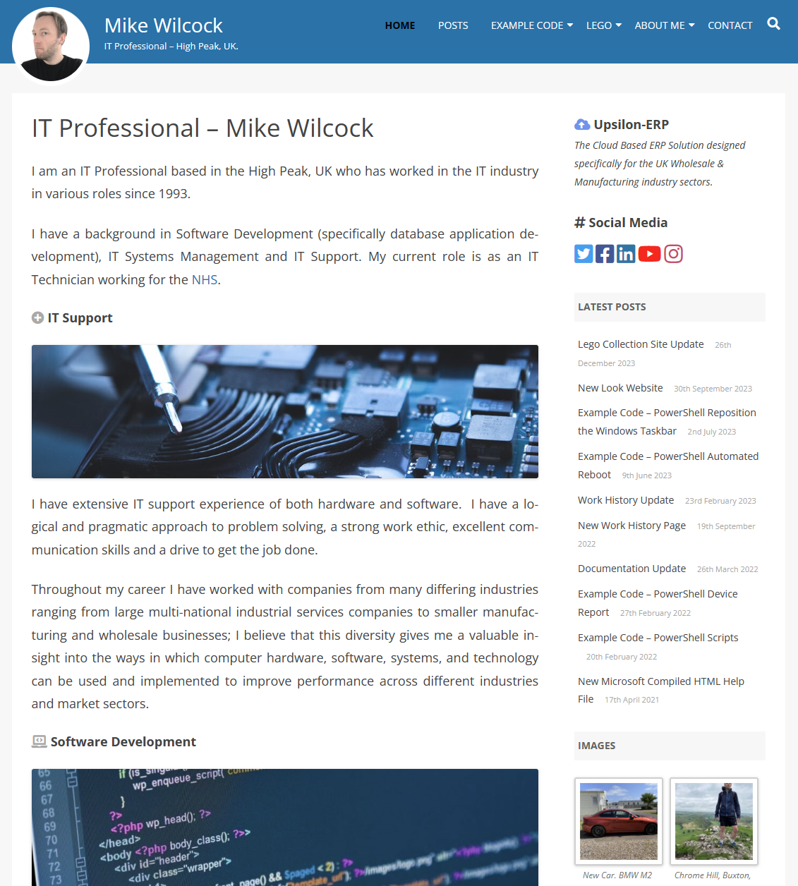 Mike Wilcock - New Look Website